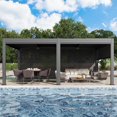 Erommy Outdoor Louvered Pergola Gazebo with Adjustable Aluminum ...