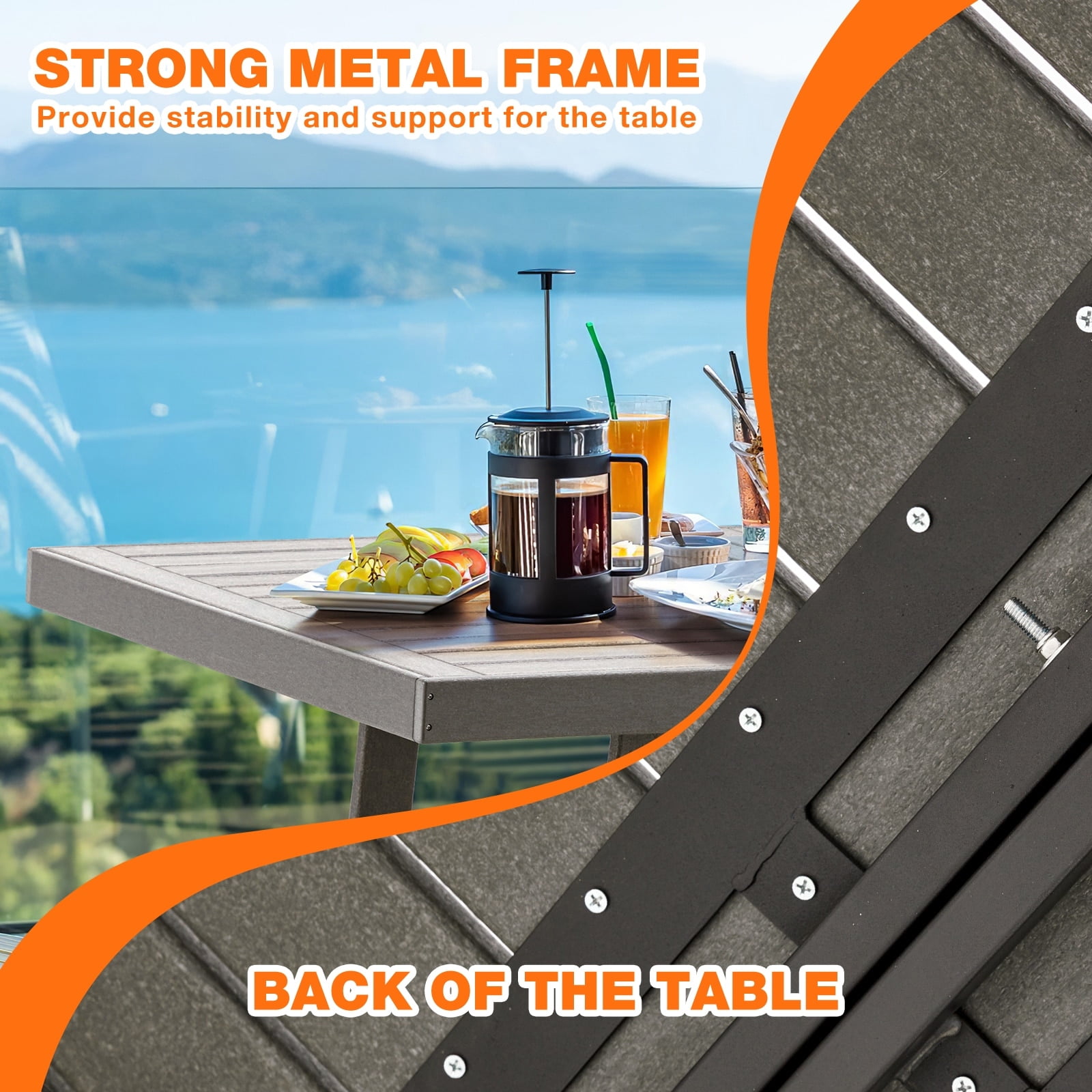 Erommy Outdoor Patio Dining Sets, Metal Frame Reinforcement for ...