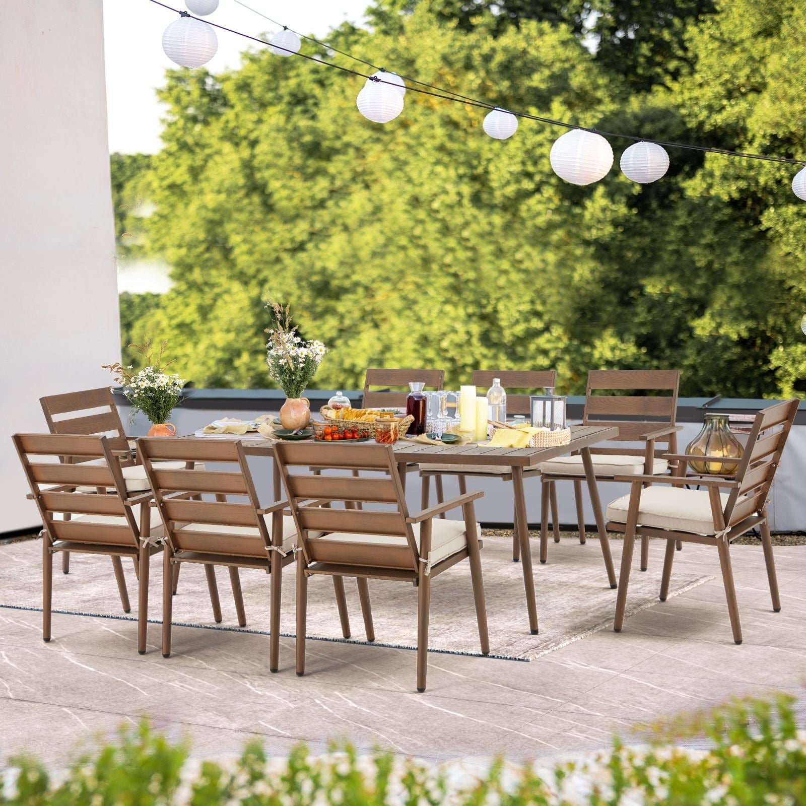 Erommy Patio Dining Set, Premium Outdoor Rectangle Furniture for ...