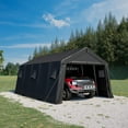 Erommy Portable Outdoor Storage Shelter, Heavy Duty Carport w/Roll-up ...