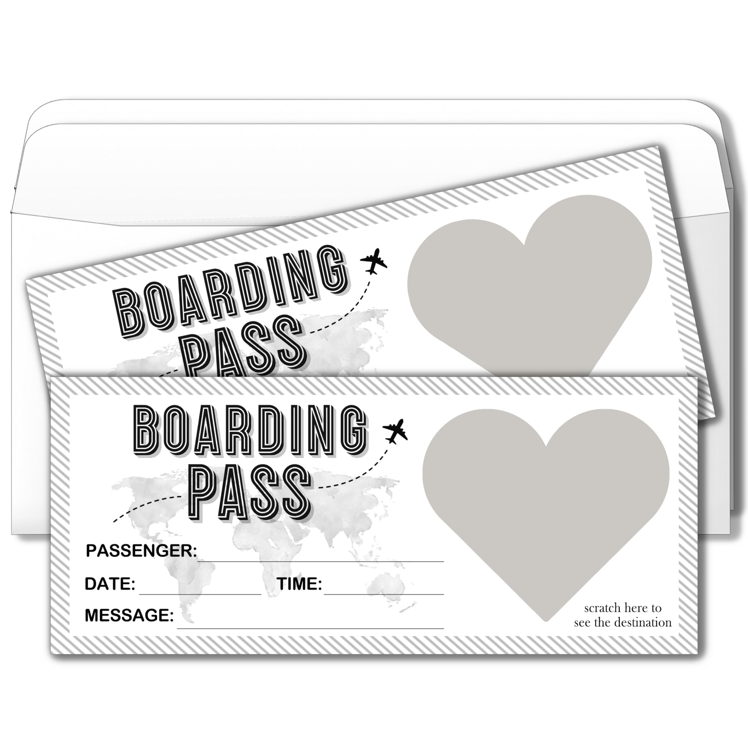 Eronm 2 Set Boarding Pass Scratch Card, Destination Revealed Card, 3 x ...