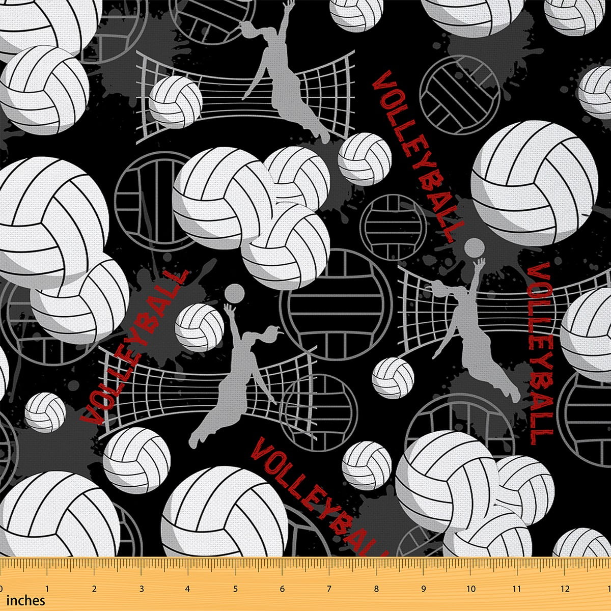 Erosebribal Cartoon Volleyball Fabric by the Yard 1 Yard, Boys Sports ...