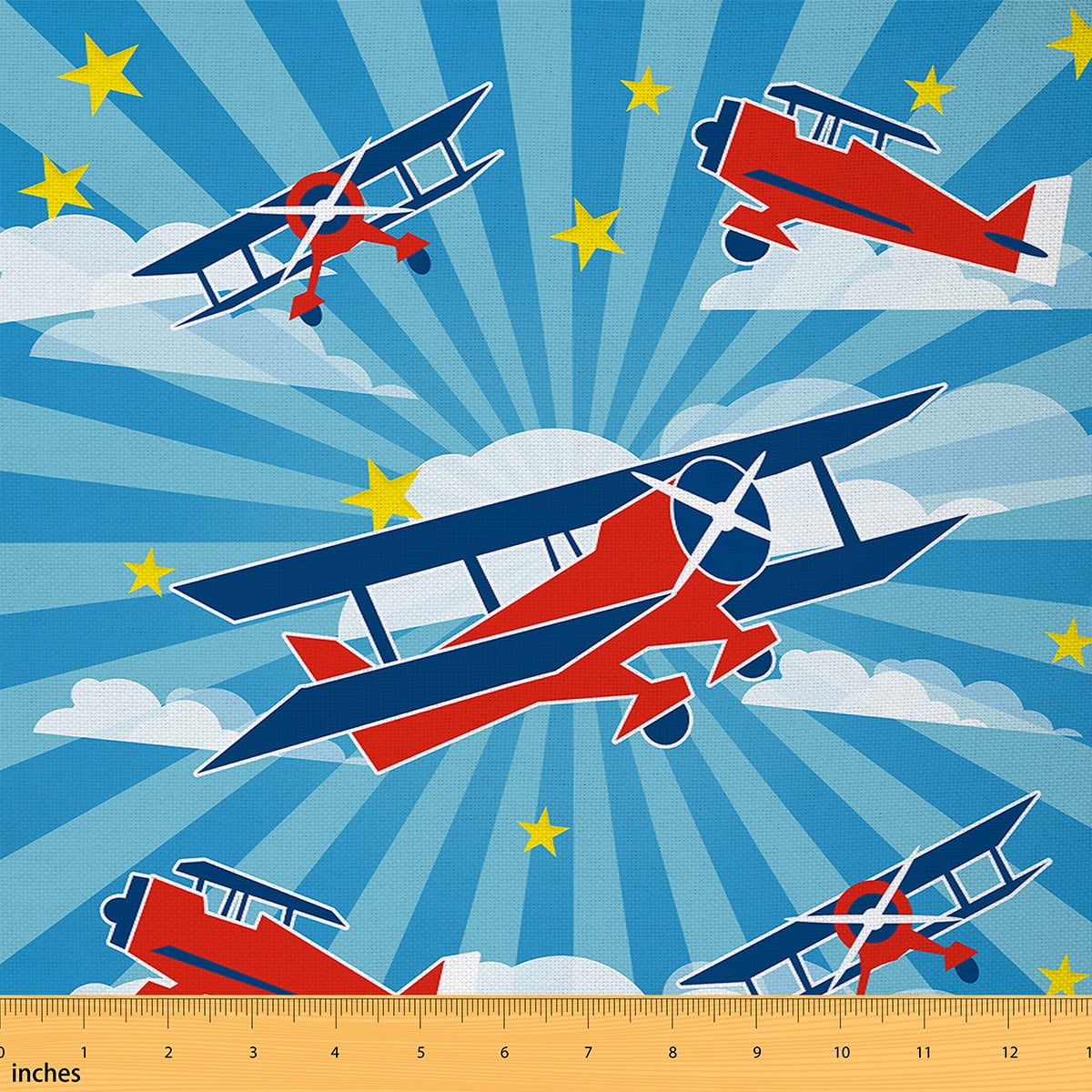 Erosebribal Cute Plane Fabric by the Yard 3 Yards for Boys, Glitter ...