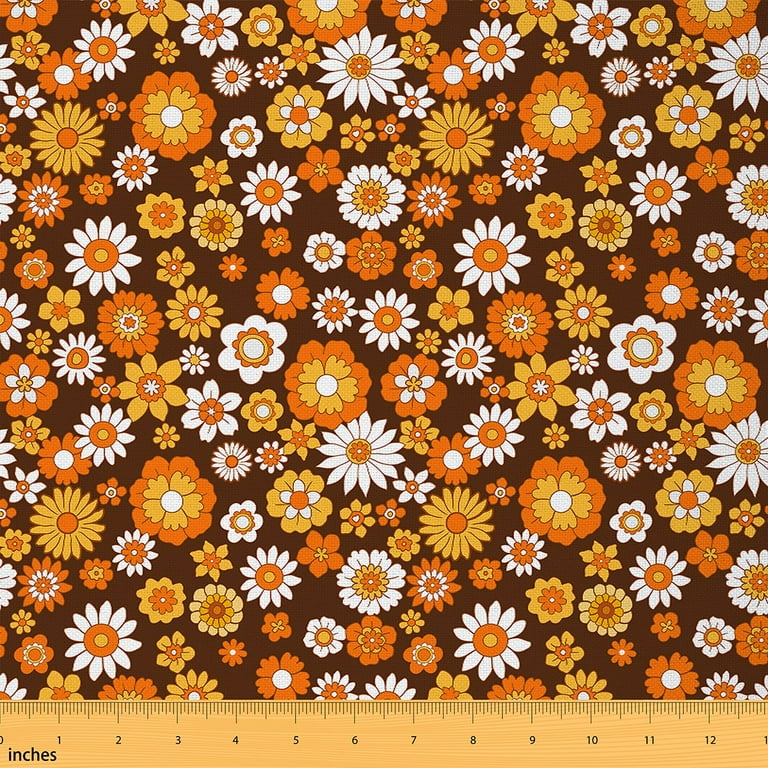 70s flower pattern fabric