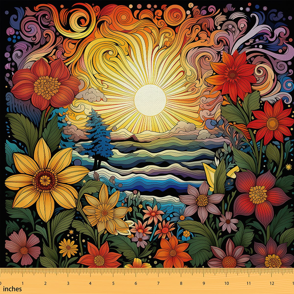 Erosebrida Groovy Flower Fabric By The Yard for Adult,70s 80s Floral ...