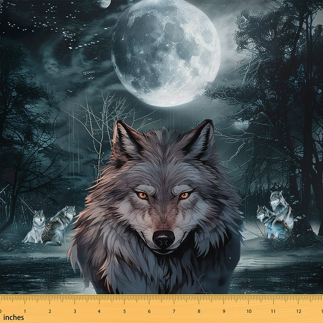 Erosebrida Jungle Wolf Fabric By The Yard,Safari Animal Upholstery ...