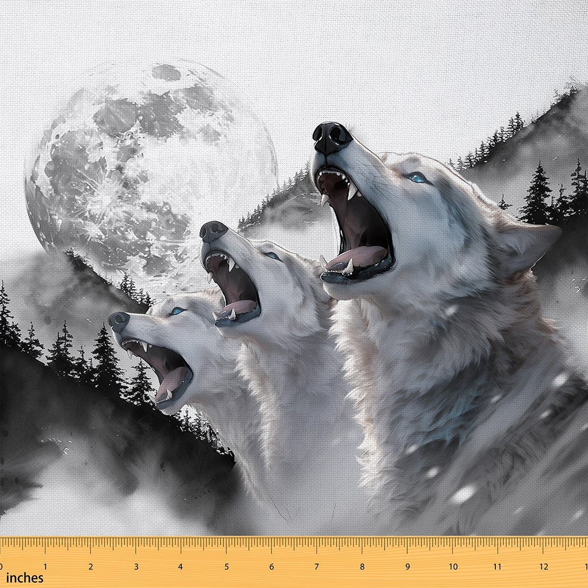 Erosebrida Safari Animal Fabric By The Yard,Howling Wolf Upholstery ...