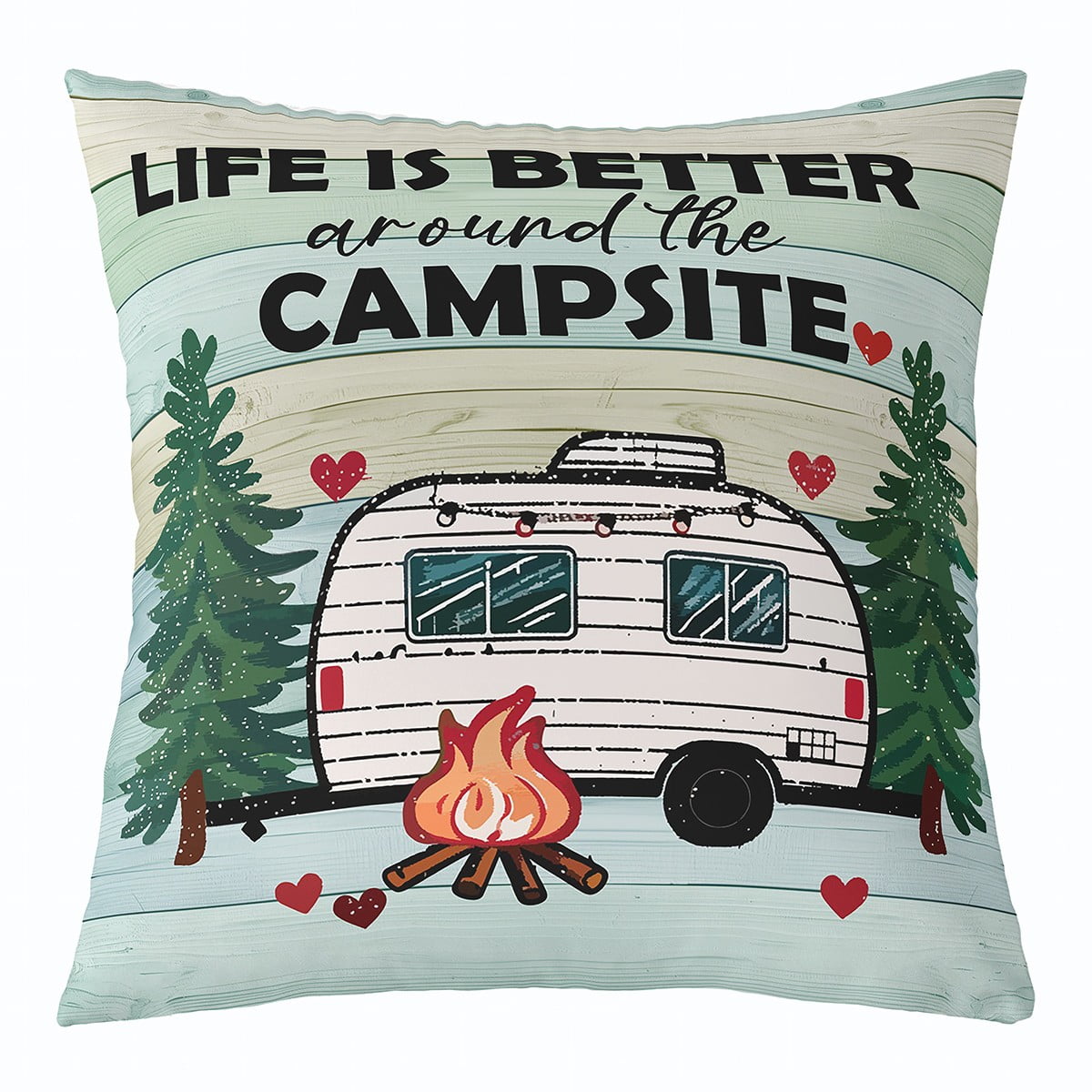 Erosebridal 16x16 inch Rustic Camper Throw Pillow Cover RV Decorations ...