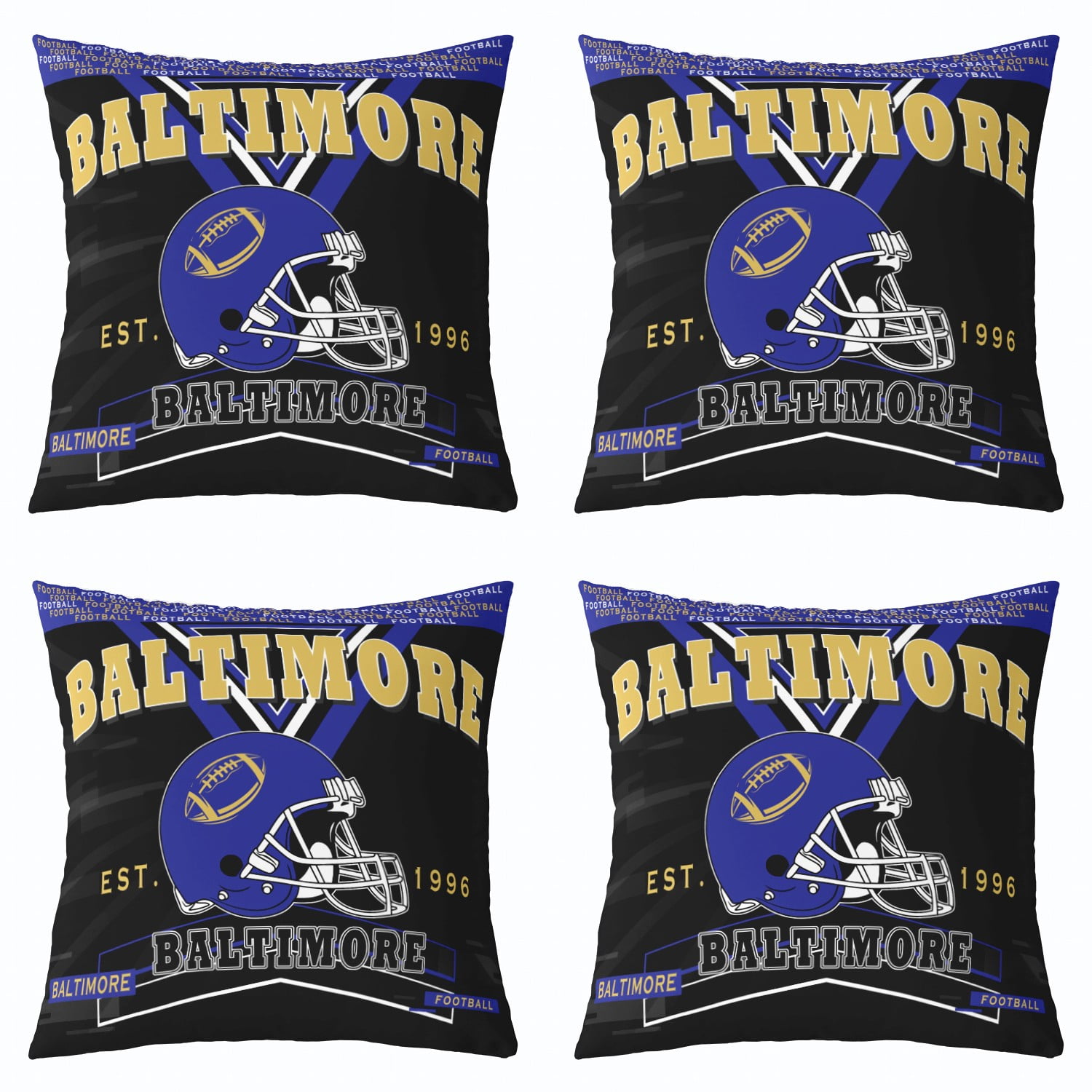 Erosebridal 20x20 inch Football Throw Pillow Covers set of 4,Rugby ...