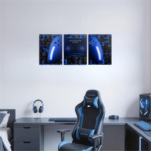 Erosebridal 3 Piece Gaming Wall Decor For Boys Gamer Room,Black Red ...