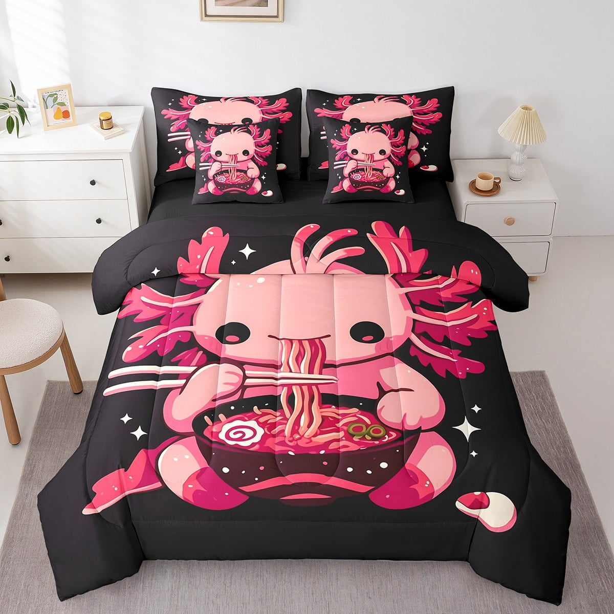 Erosebridal 3D Axolotl Bedding Queen Size, Kawaii Animal Bed in a Bag ...