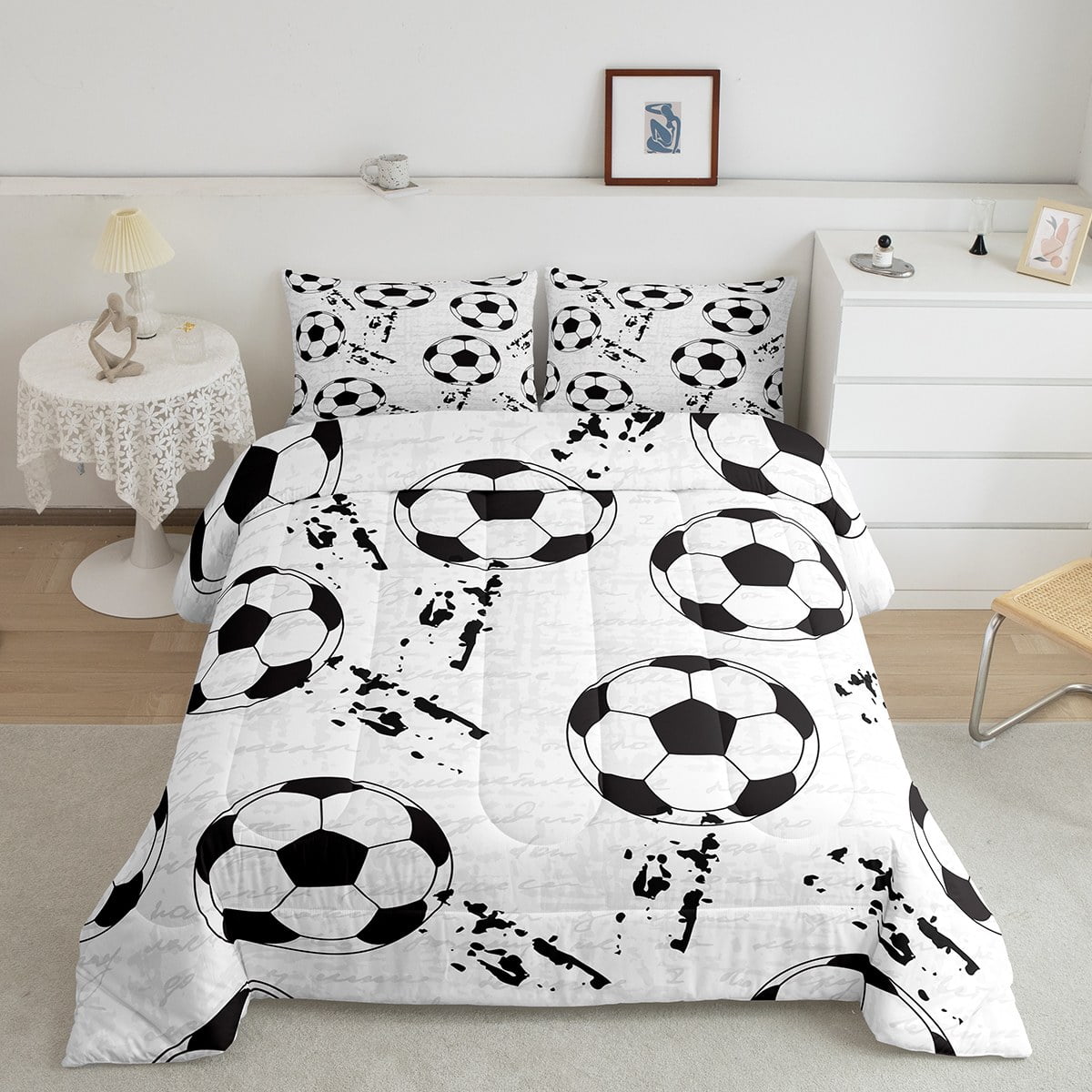 Erosebridal 3D Ball Print Bedding Sets Full with Comforter, Football ...