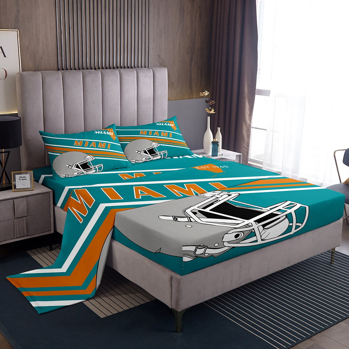 Erosebridal Football City Miami Sheet Set Twin,Ball Gamer Bedding Sets ...