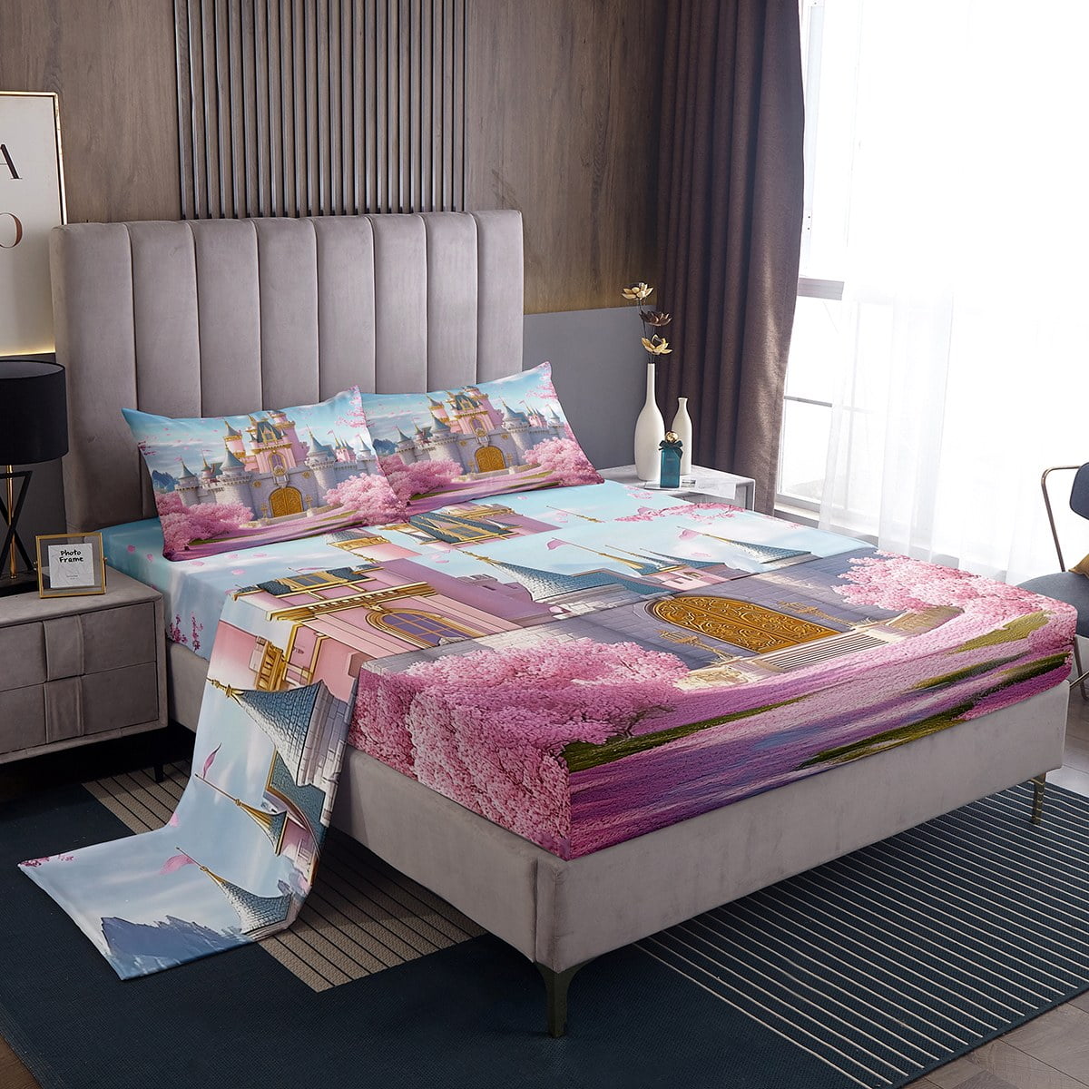 Erosebridal 3D Castle Sheet Set Twin, Cherry Bloosoms Twin Sheet Sets ...
