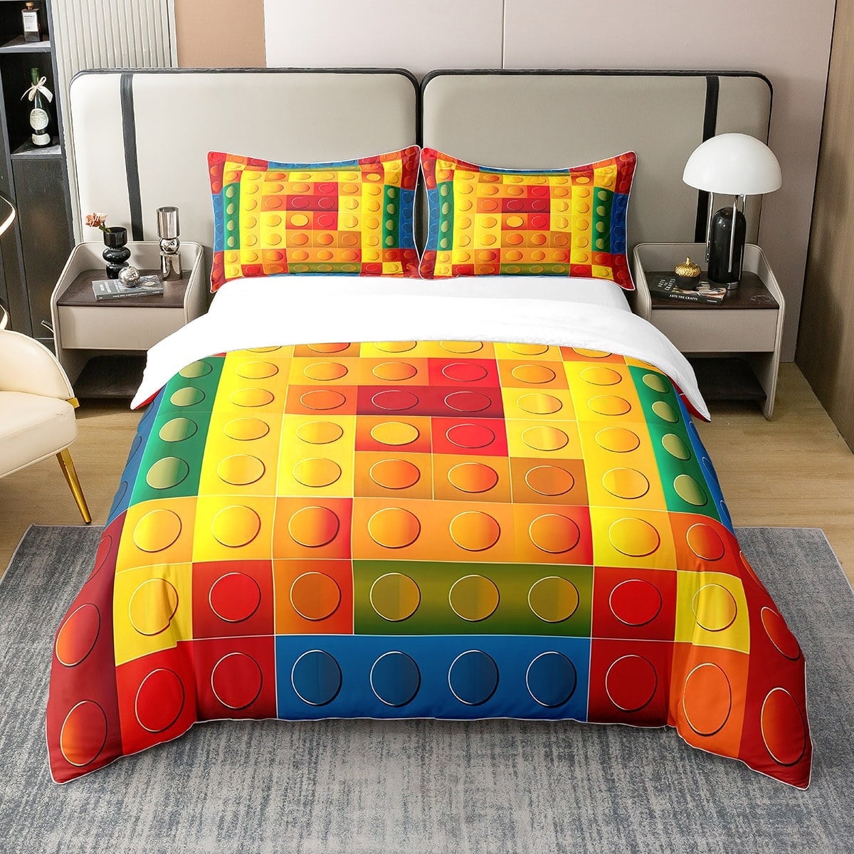 Erosebridal 3D Construction 100% Cotton Duvet Cover Twin, Building ...