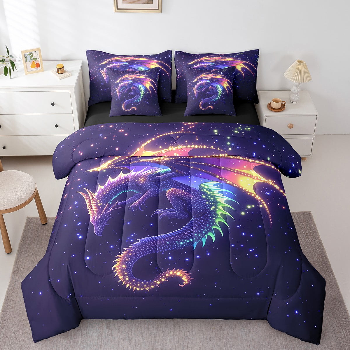 Erosebridal 3D Dragon Bed in a Bag Full size, Magical Wildlife Bed Set ...