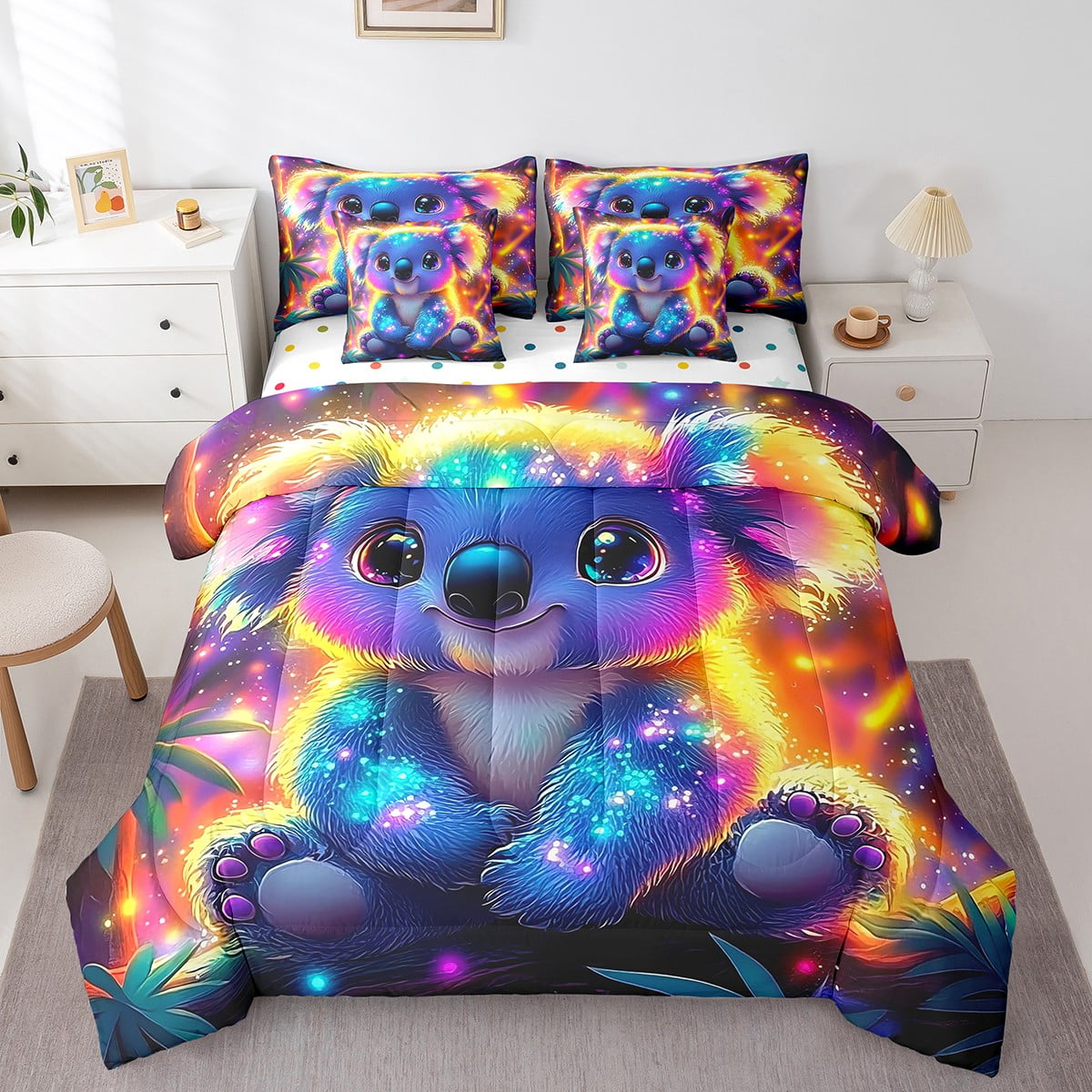 Erosebridal 3D Kawaii Koala Bed in a Bag Queen size, Cute Animal Bed ...