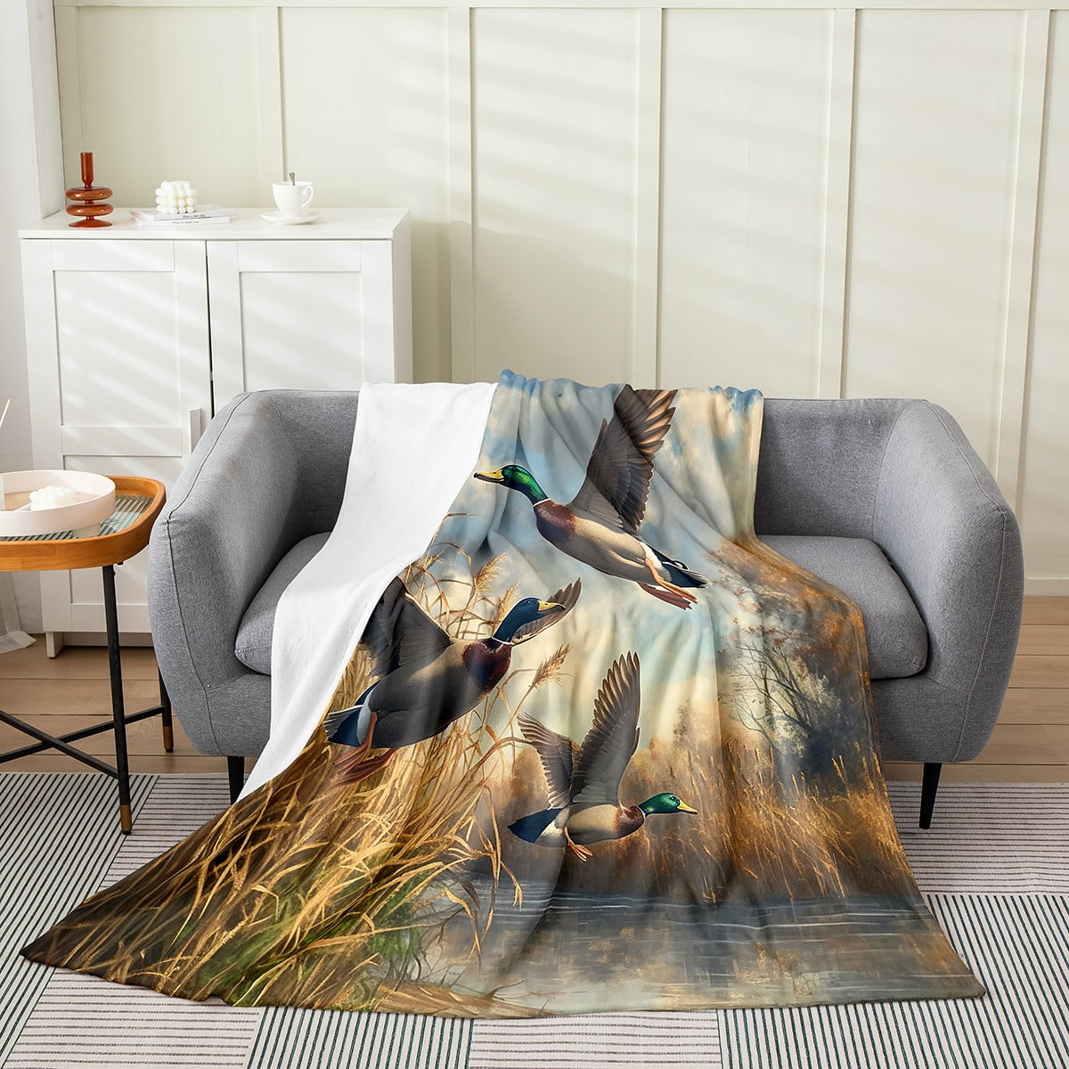 Erosebridal 3D Mallard Duck Throw Blanket for Couch 30x40, Flying ...