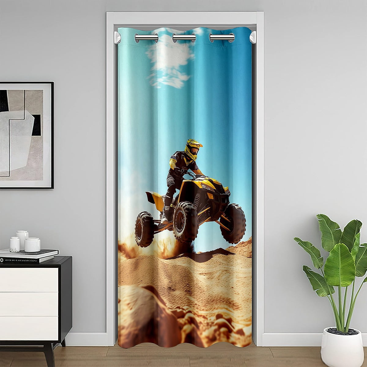 Erosebridal 3D Motorcycle Door Curtain For Doorways 42x80, Dirt Bike ...