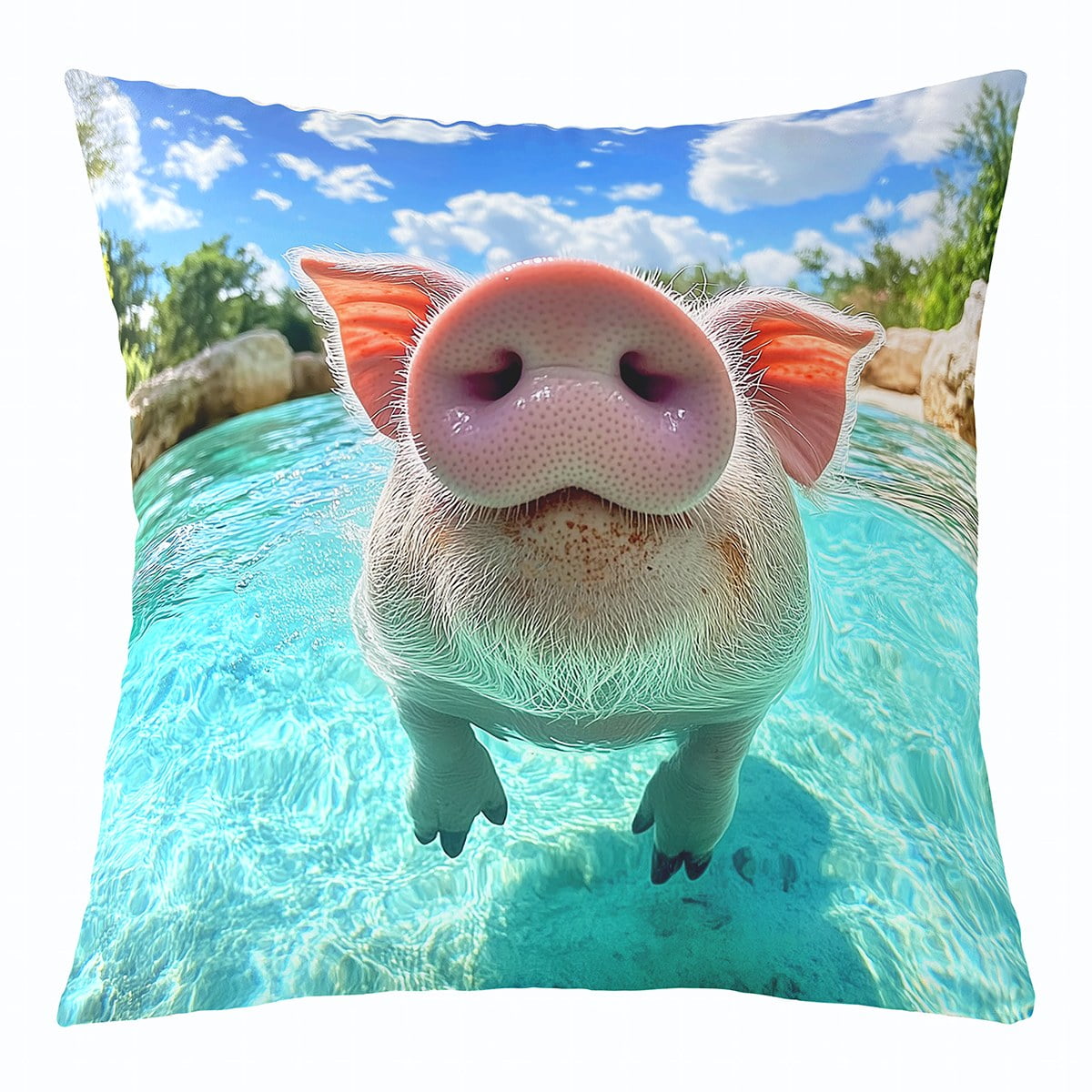 Erosebridal 3D Pig Throw Pillow Covers 20x20, Kawaii Animal Pillow ...