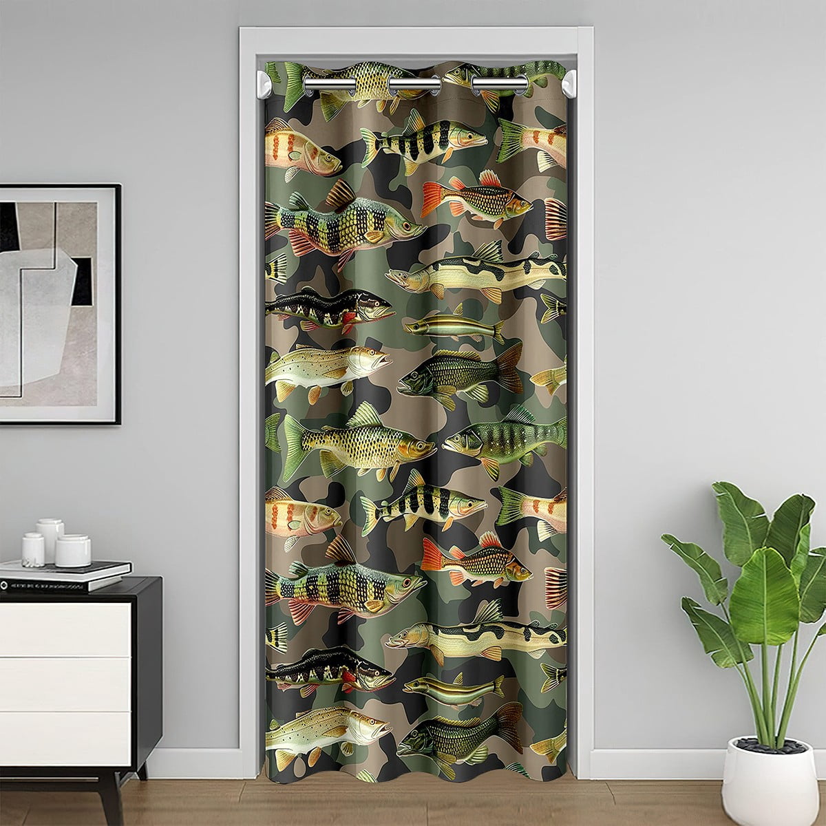 Erosebridal 3D Pike Fish Door Curtain Panel 34x80, Hunting and Fishing ...