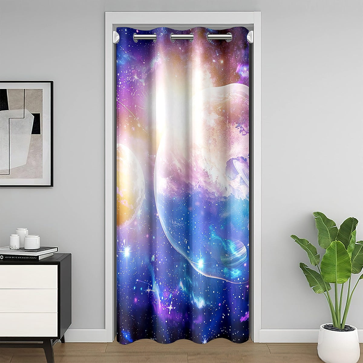 Erosebridal 3D Planet Door Curtain For Doorways, Outer Space Room ...