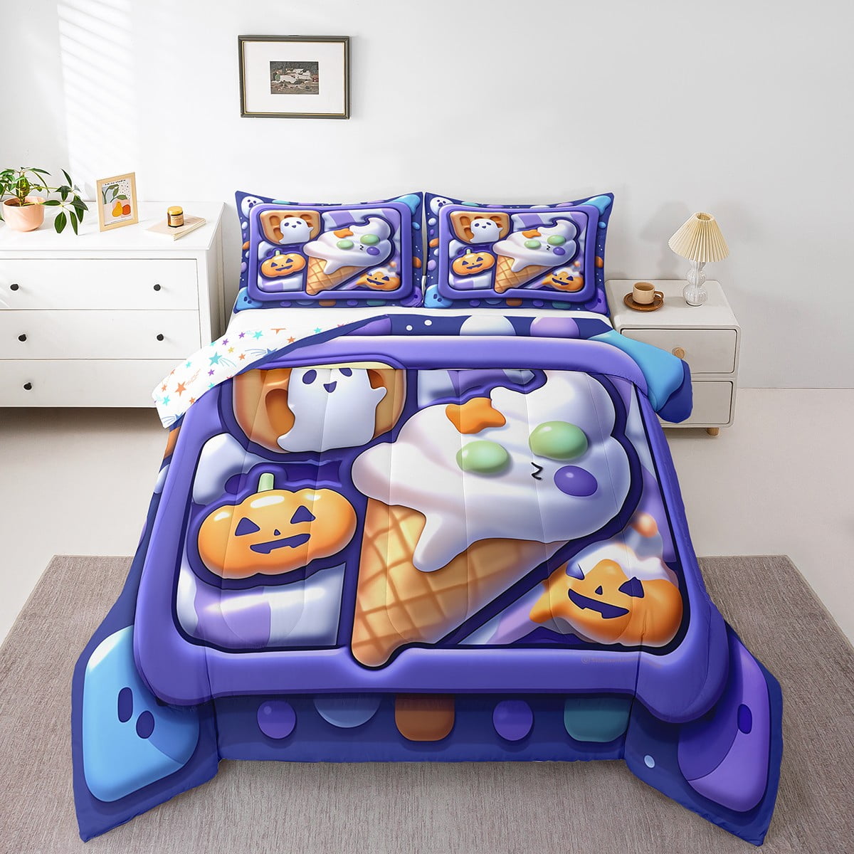 Erosebridal 3D Print Pumpkin Bedding Twin Comforter Set,Ice Cream Down ...