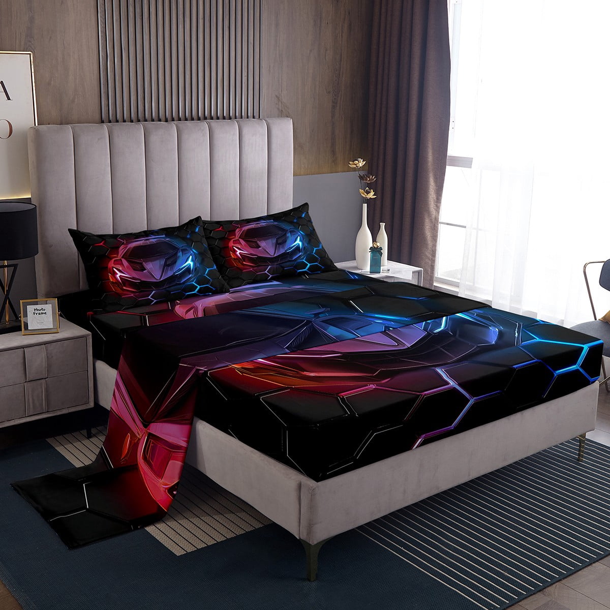Erosebridal 3D Race Car Bed Sheets Set,Full Sports Car Sheet Set ...