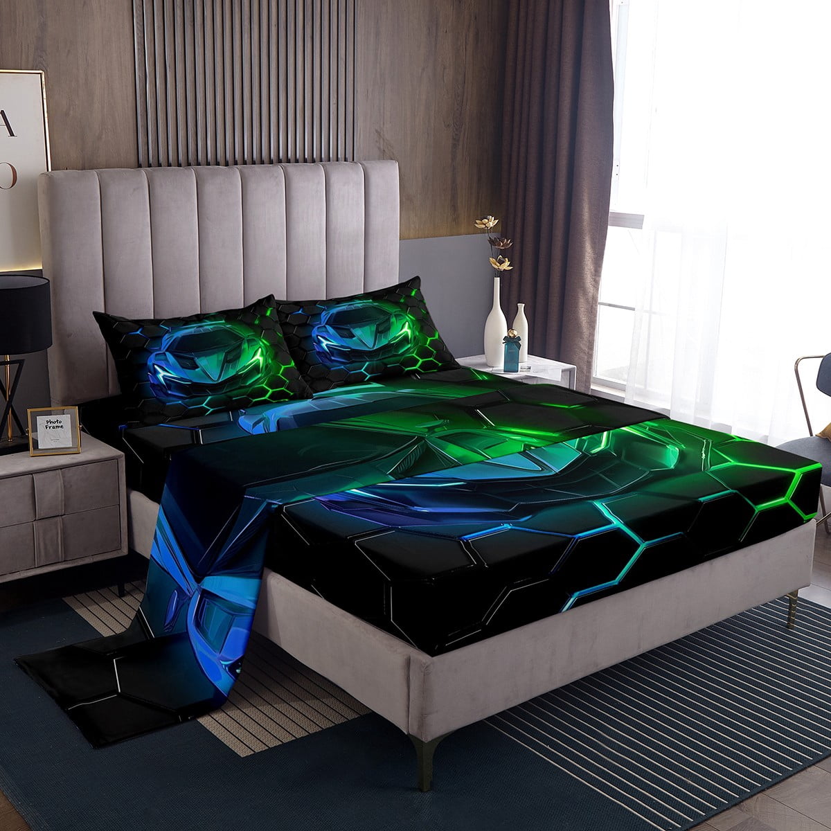 Erosebridal 3D Race Car Bed Sheets Set,Twin Sports Car Sheet Set ...