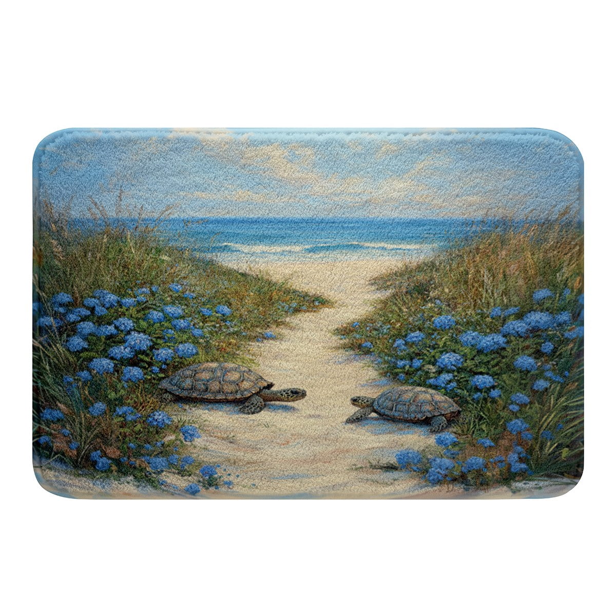 Erosebridal 3D Sea Turtle Bathtub Mat 20x32, Beach Coastal Bath Rug ...