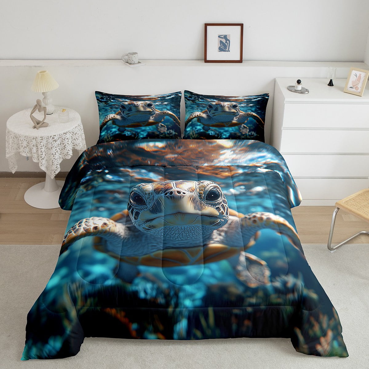 Erosebridal Boys Sea Turtle Bedding Sets Full with Comforter, Cute ...
