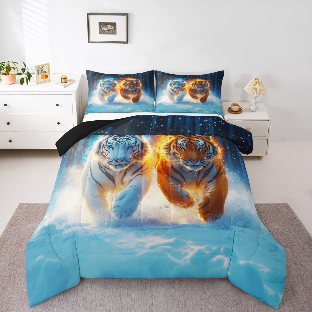 Erosebridal 3D Tiger Bedding Comforter Set, Jungle Animal Comforter ...