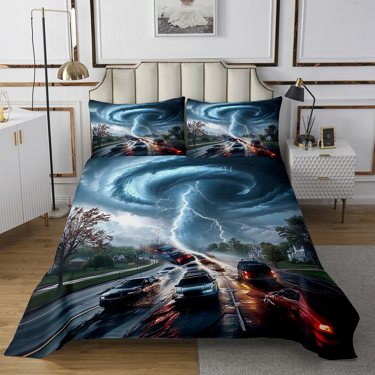 Erosebridal 3D Tornado Quilt Sets for Twin Size Bed, Natural Disaster ...