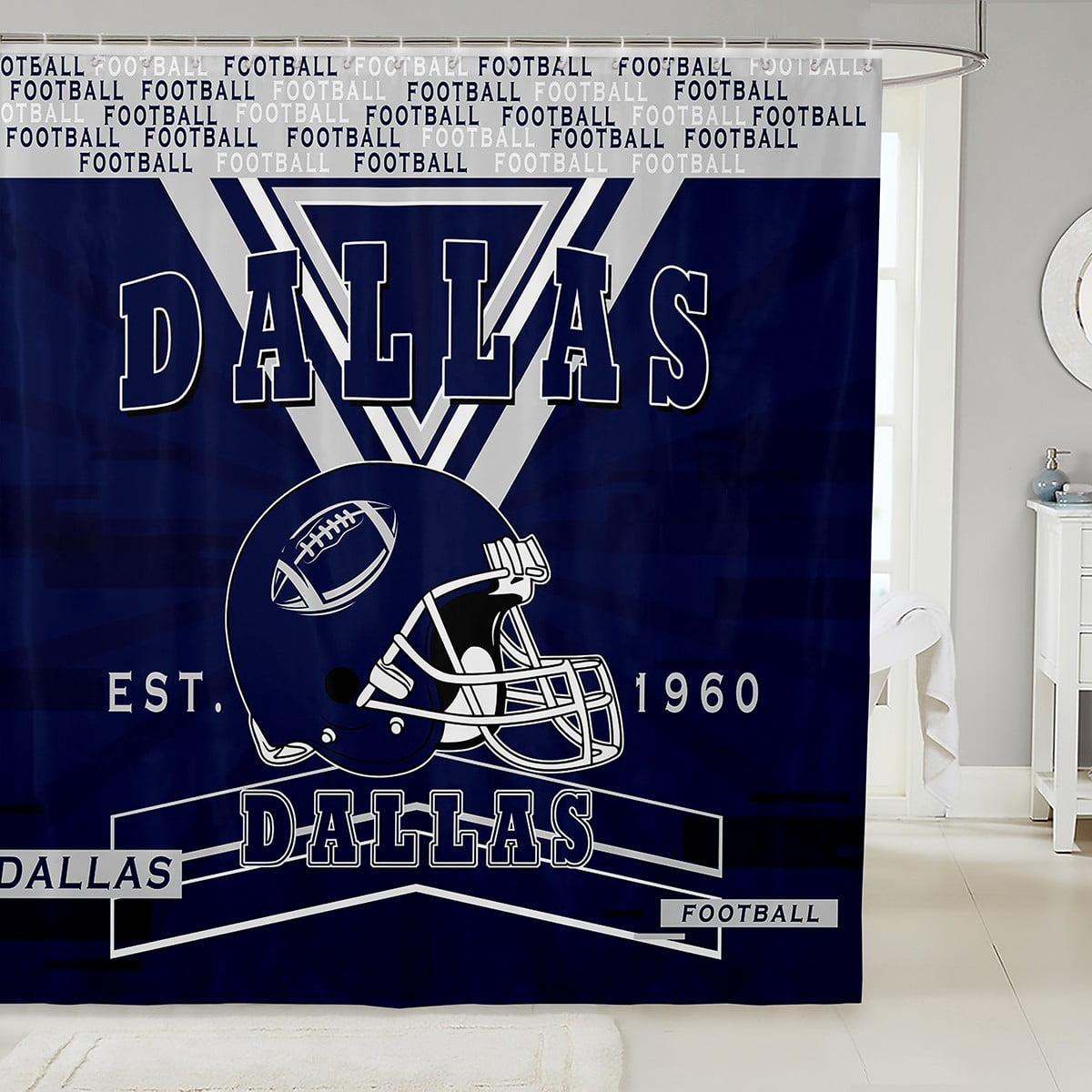 Erosebridal 78x72 inch Football Shower Curtain for Bathtubs,American ...