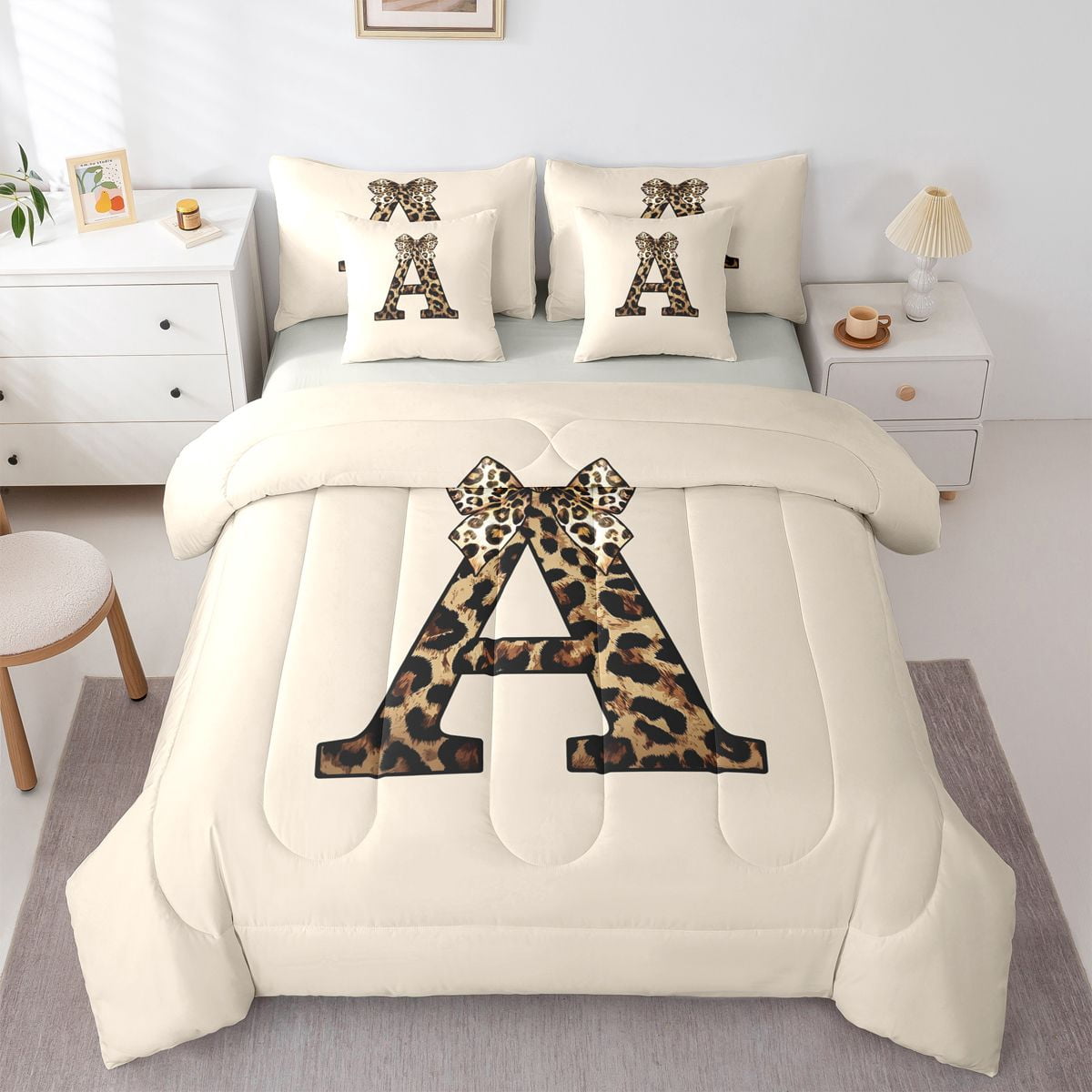 Erosebridal A Letter Monogrammed Bedding Comforter Set 7pcs For Teens ...