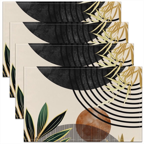 Erosebridal Abstract Art Place Mats Set of 4 for in Door Dinning, Mid ...