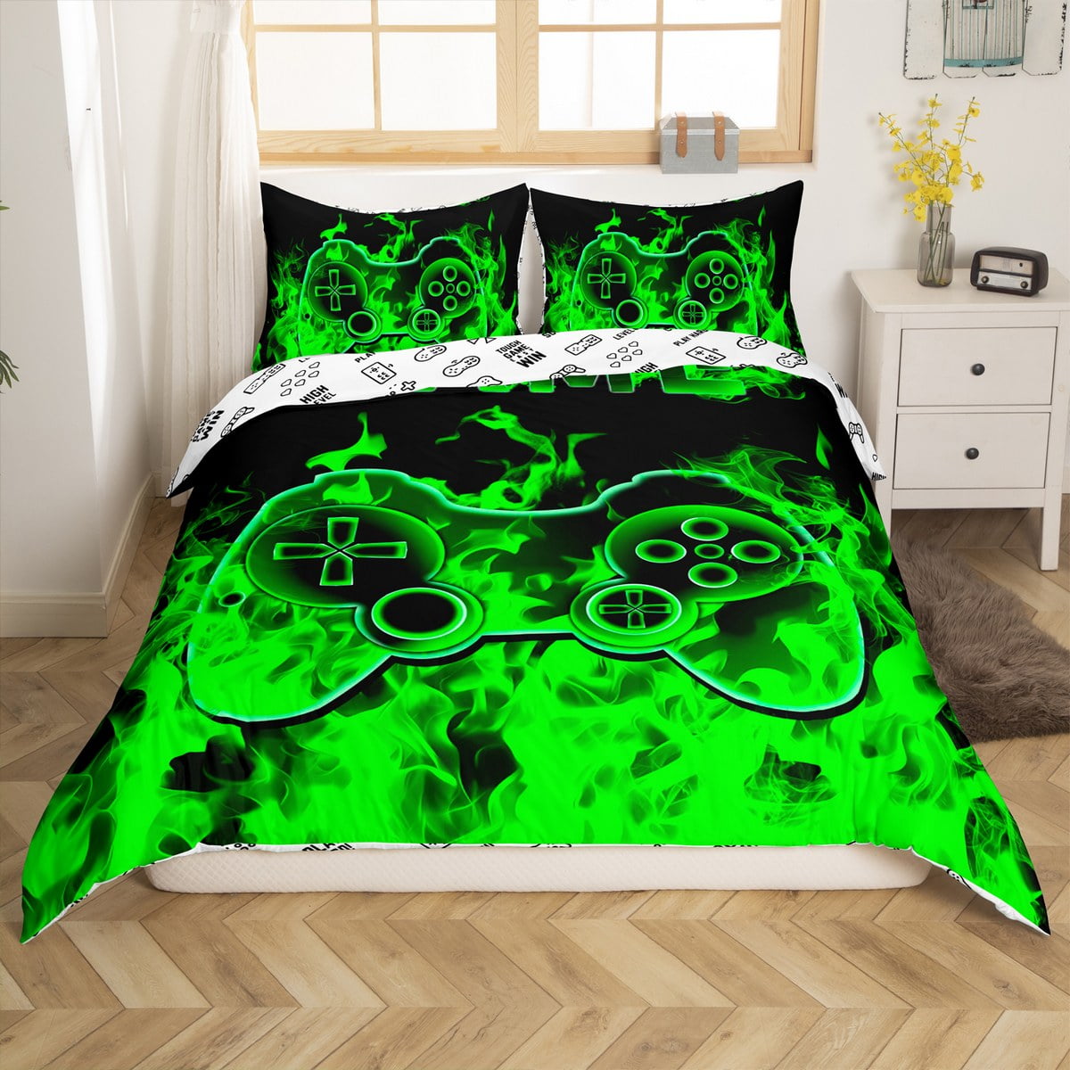 Erosebridal Abstract Gamepads Duvet Cover Queen,Video Game Bedding Sets ...