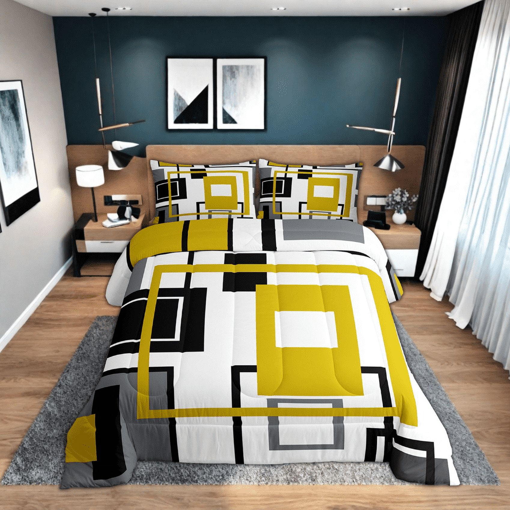 Erosebridal Abstract Geometry Bed Comforter Set Geometric Square ...