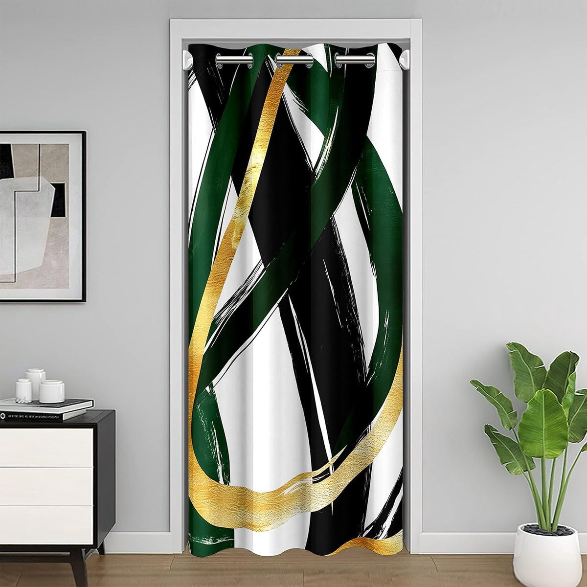 Erosebridal Abstract Ombre Door Curtain Panel 42x80, Green Gold Room ...