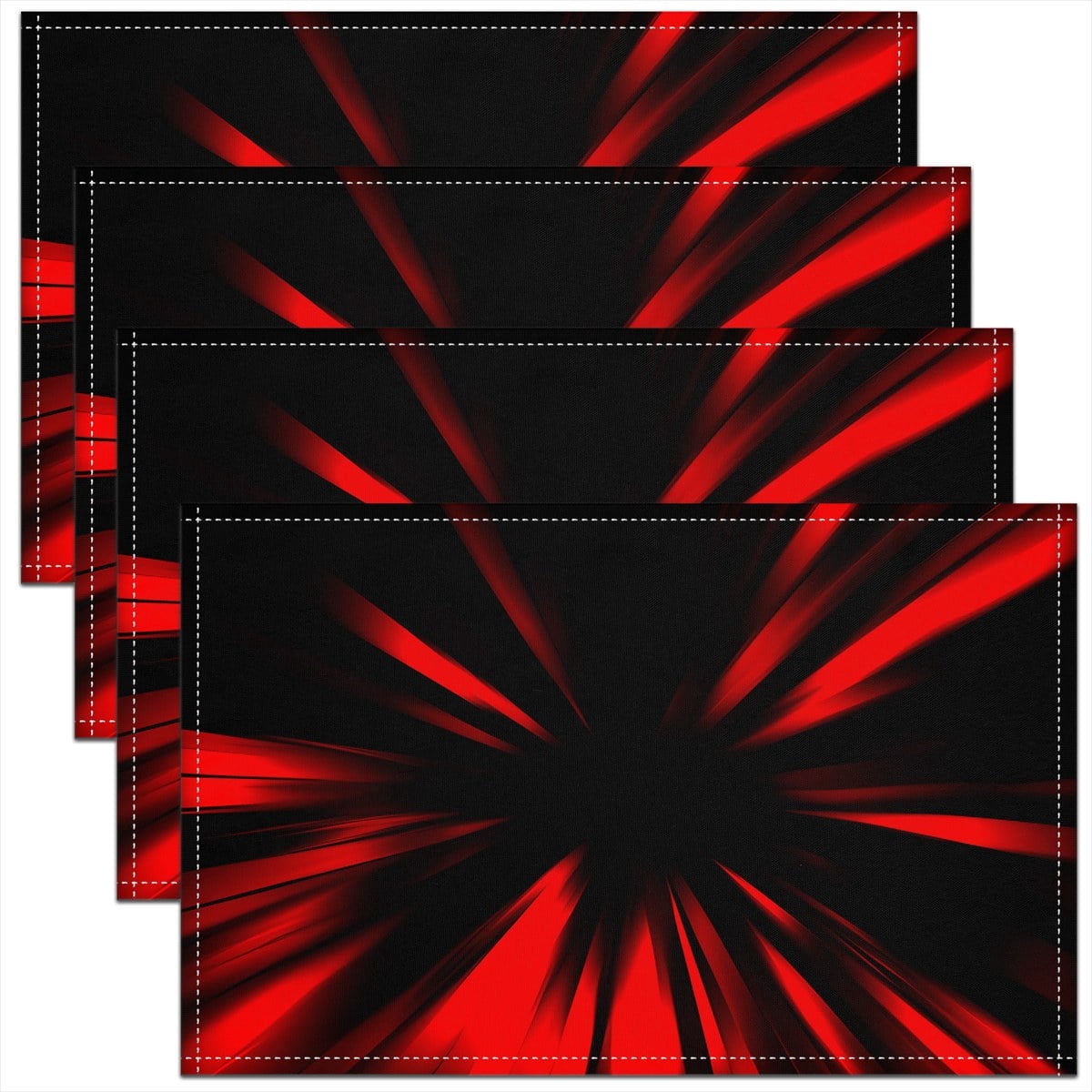 Erosebridal Abstract Ombre Placemats Set of 4, Red Black Table Mats for ...