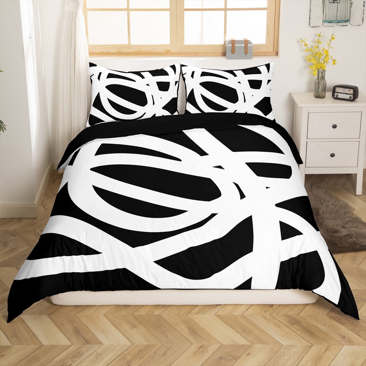Erosebridal Abstract Stripes Comforter Cover Queen,Abstract Artwork ...