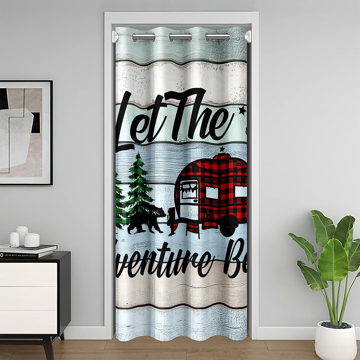 Erosebridal Adventure RV Car Door Curtain For Door Window 34x80, Rustic ...