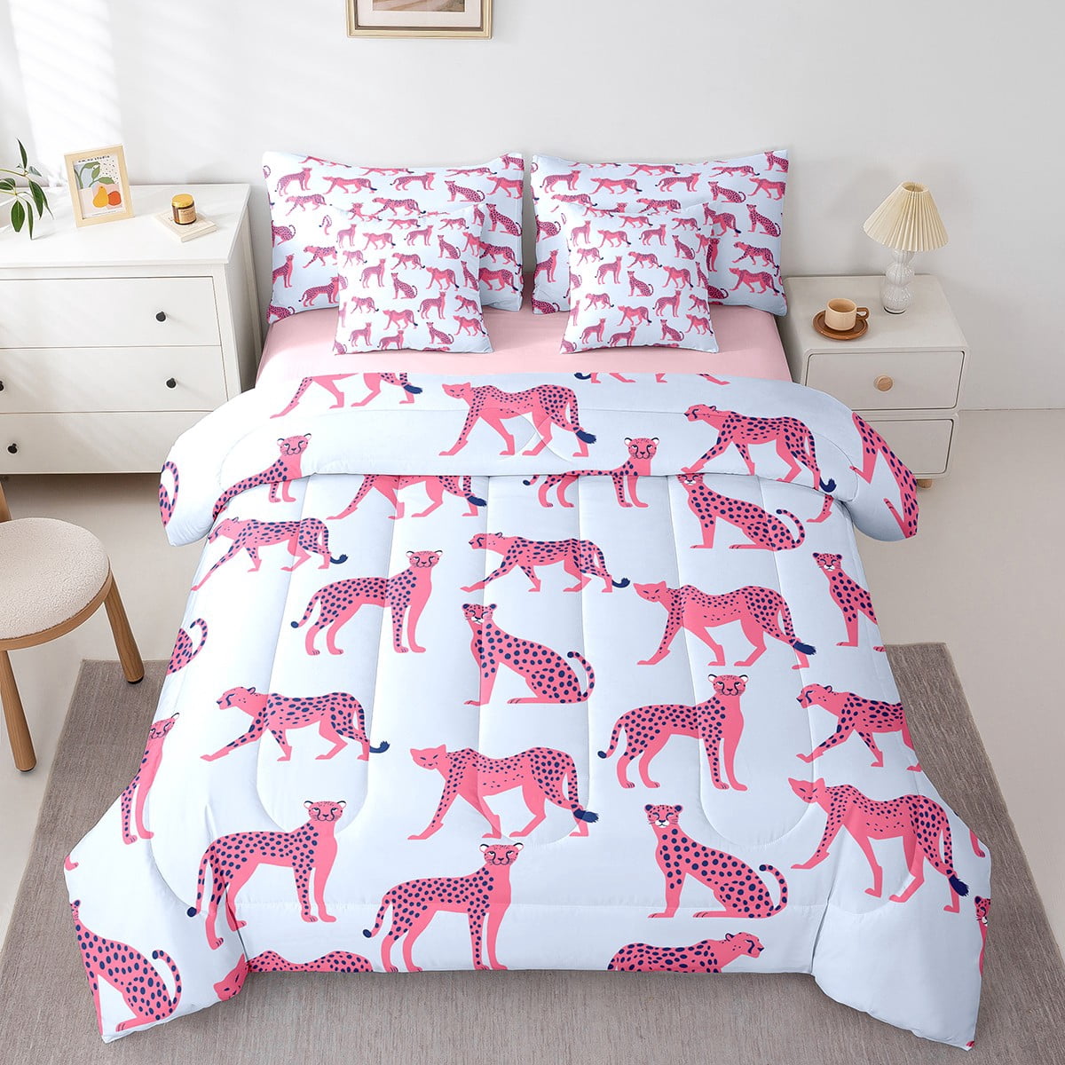 Erosebridal Afro Cheetah Bedding Sets Twin Size, Jungle Animal Wildlife ...