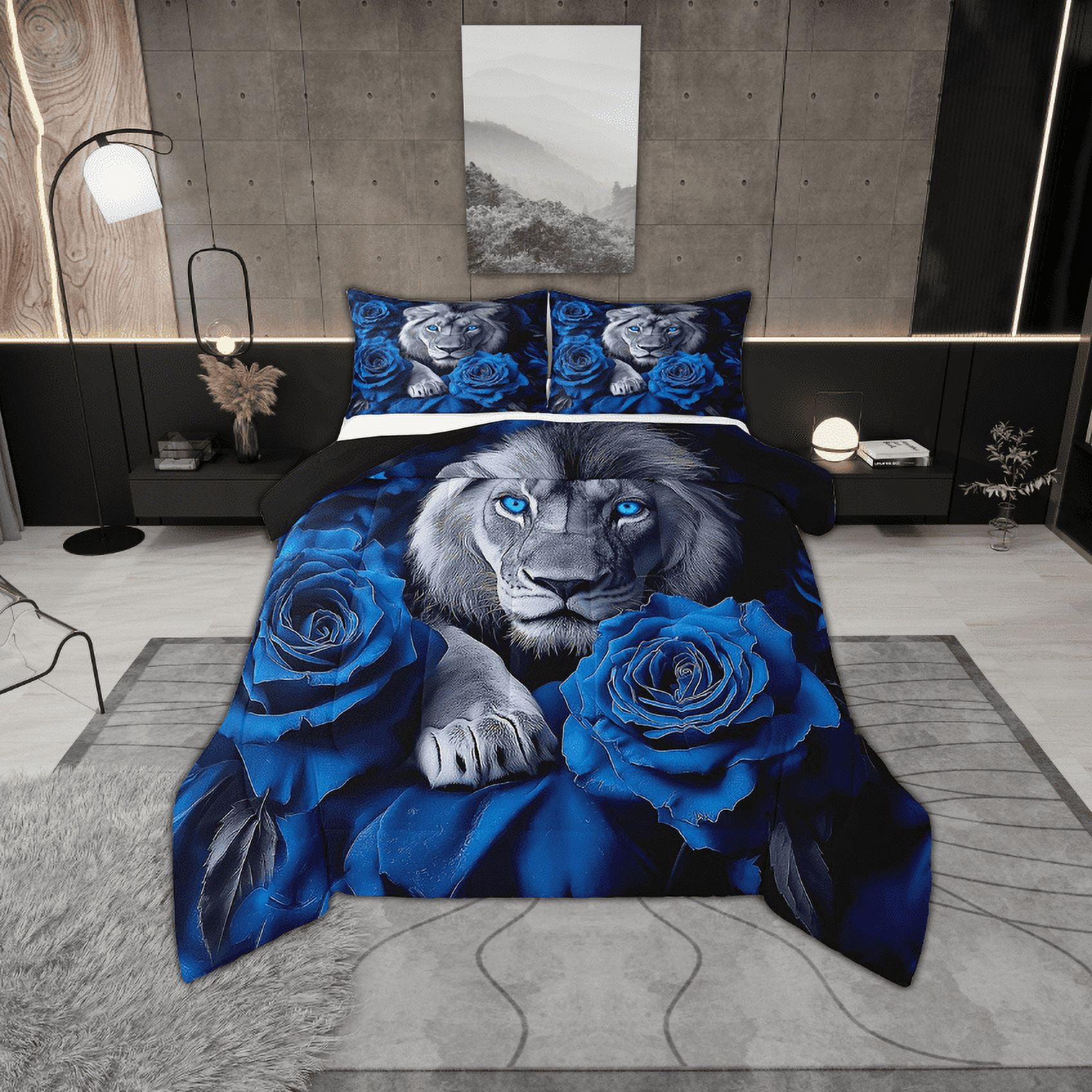 Erosebridal Afro Safari Lion Comforter Sets Twin Size, Jungle Woodland ...