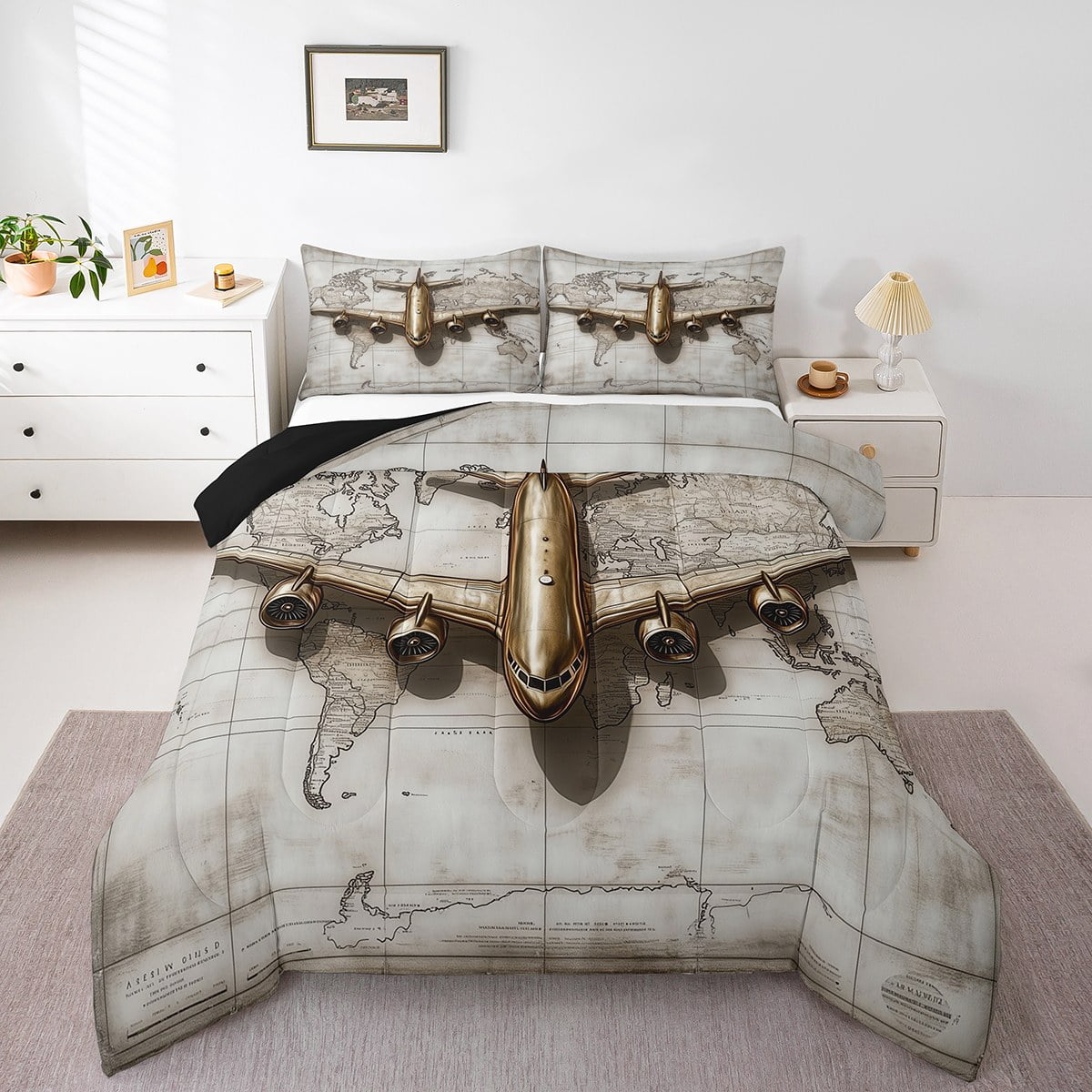 Erosebridal Airplane Aircraft Bedding Sets Full with Comforter,Army ...