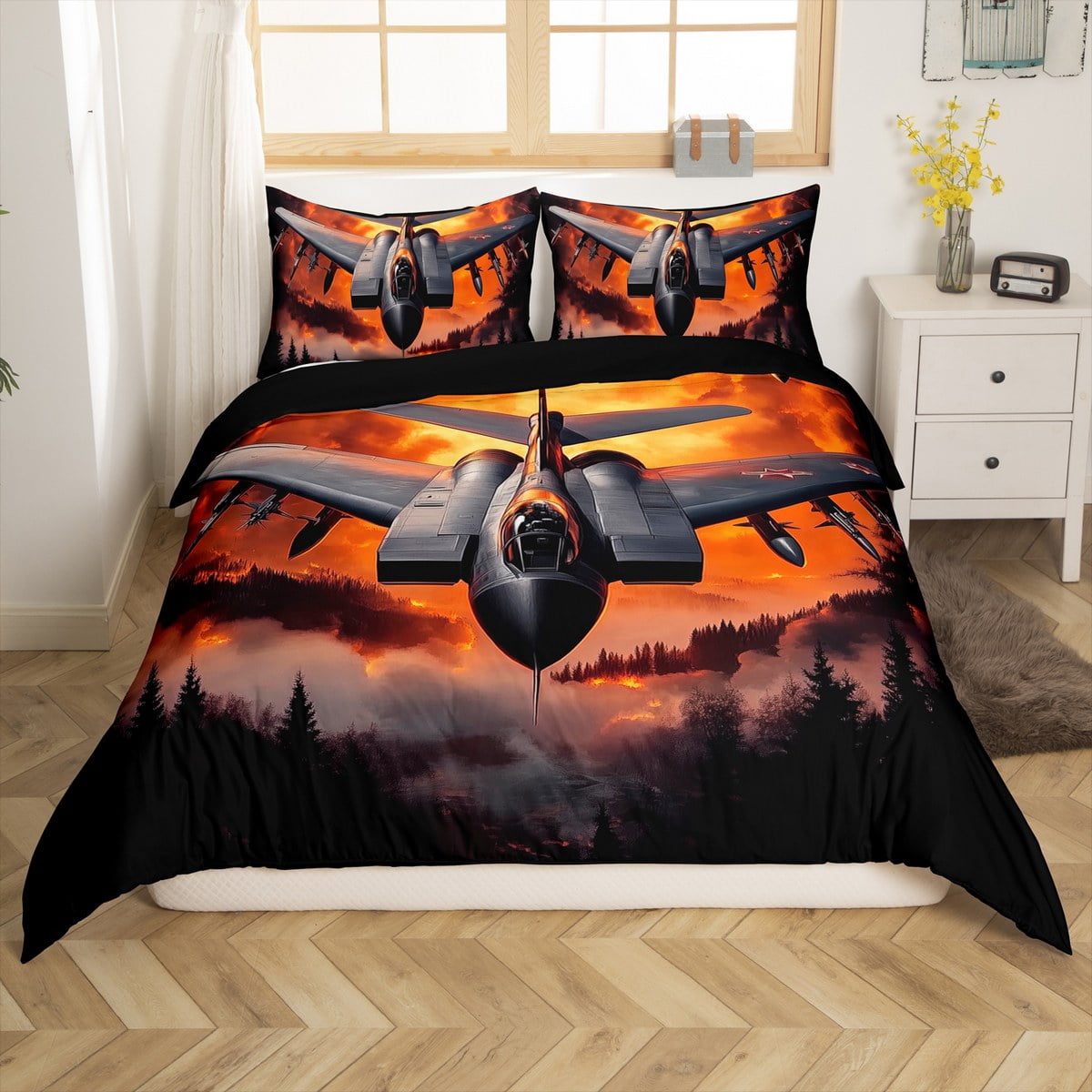 Erosebridal Airplane Aircraft Duvet Cover Full,Cartoon Plane Comforter ...