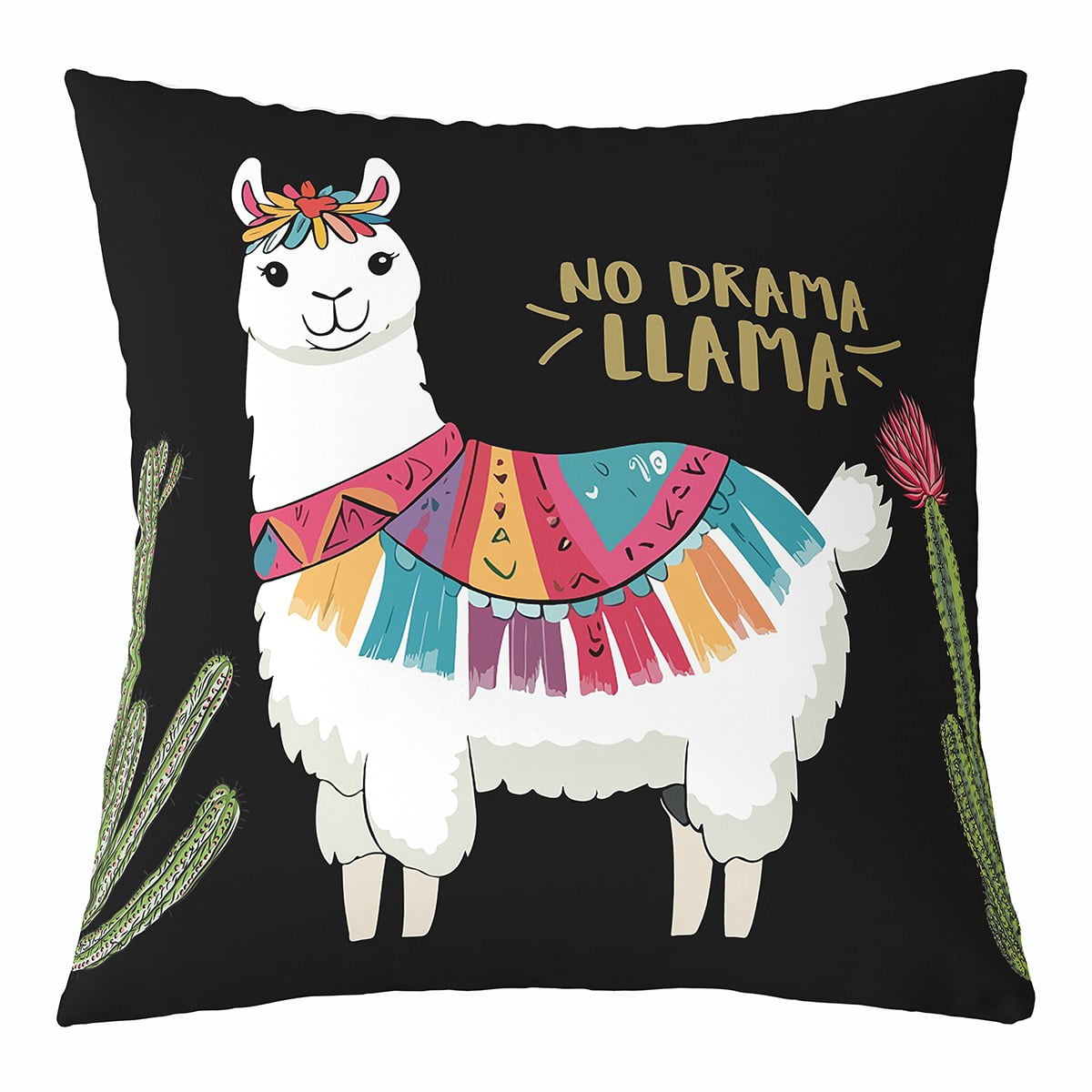 Erosebridal Alpaca Print Throw Pillow Covers 18x18, Western Cactus ...