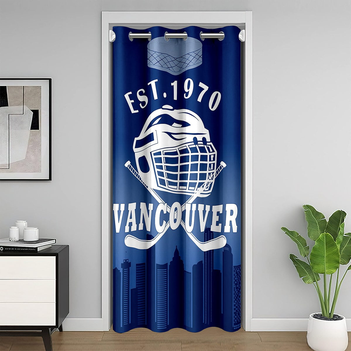 Erosebridal American City Vancouver Door Curtain Panel 34x80, Football ...