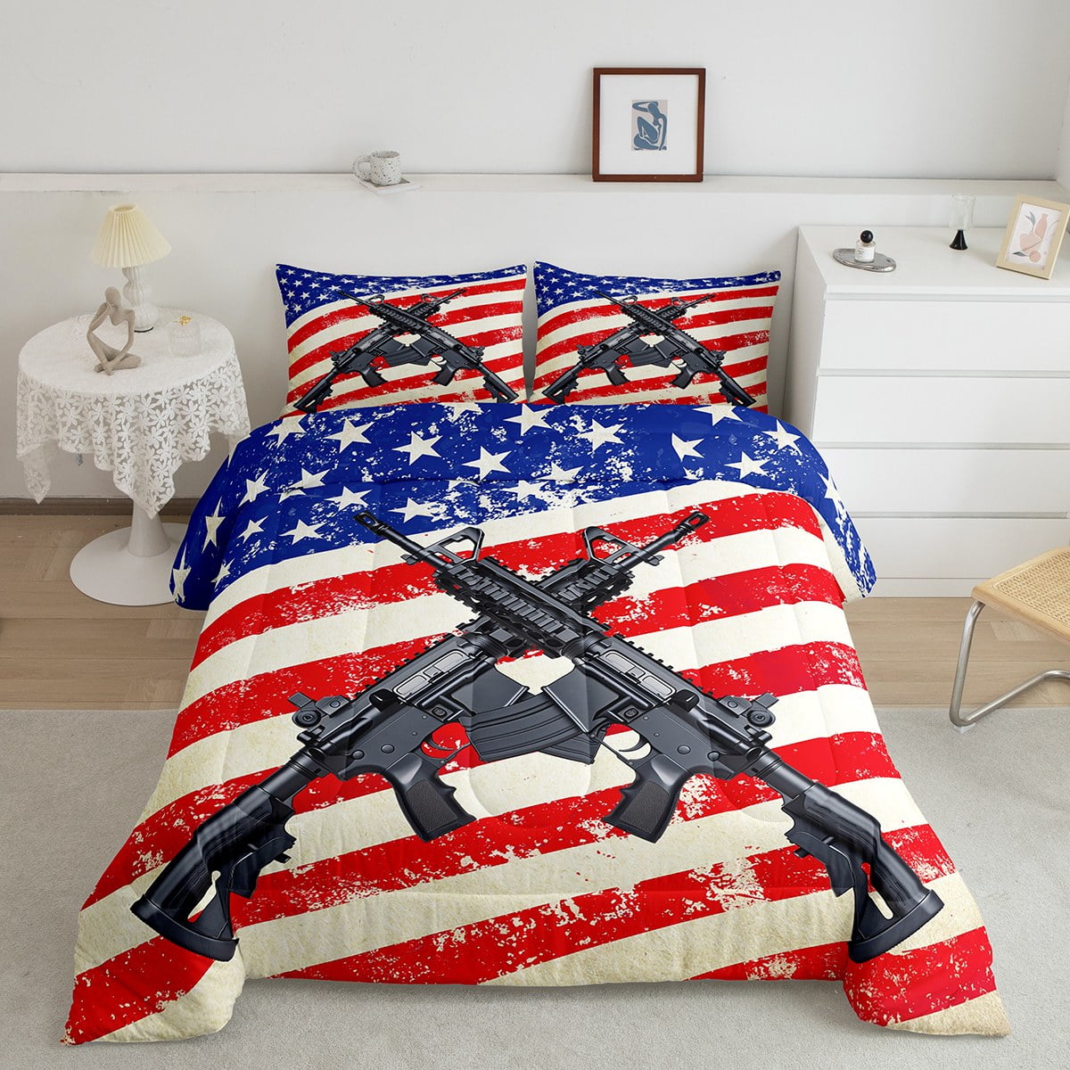 Erosebridal American Flag Bedding Comforter Set, Army Military Down ...