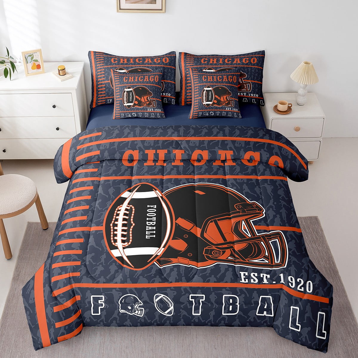 Erosebridal American Football Bed in a Bag Twin size, Soccer Sports Bed ...